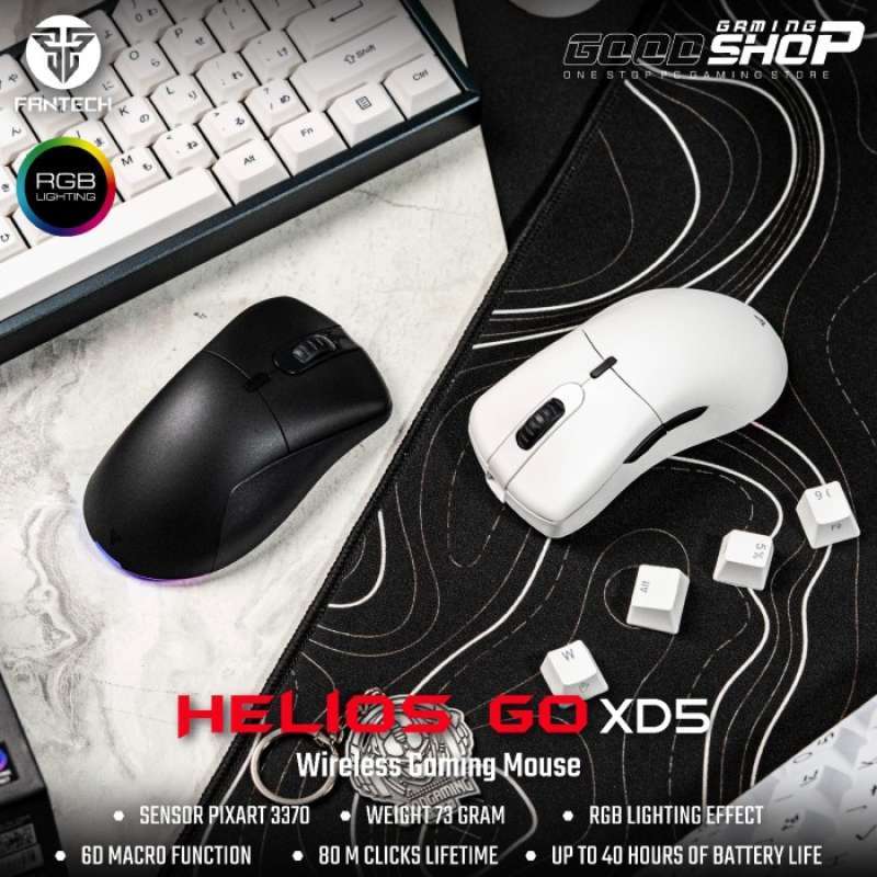 Promo Fantech Helios Go Xd5 Rgb Wireless - Gaming Mouse - Black+Angpao ...