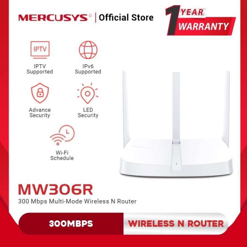 Promo Mercusys MW306R Router WiFi 300Mbps Multi-Mode Wireless N Router ...