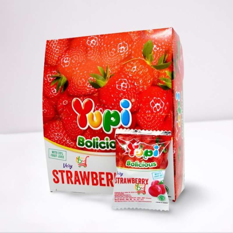 Jual Permen Jelly Yupi Bolicious Strawberry (1 Box Isi 24pcs ) Permen ...