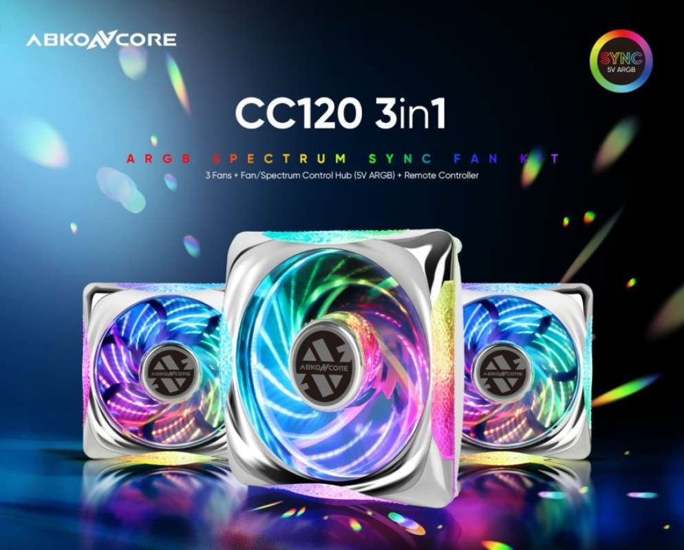 Jual FAN ABKONCORE CC120 ARGB SPECTRUM SYNC 3 in 1 di Seller ...