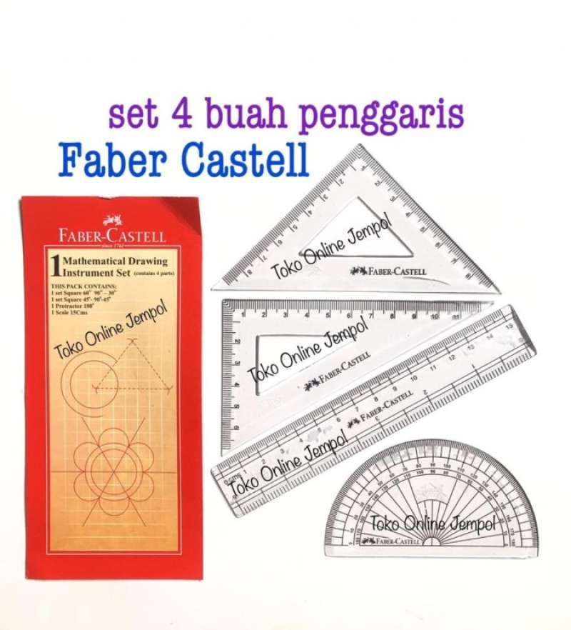 Jual Set Penggaris Faber Castell 635049 ruller set segitiga busur ...