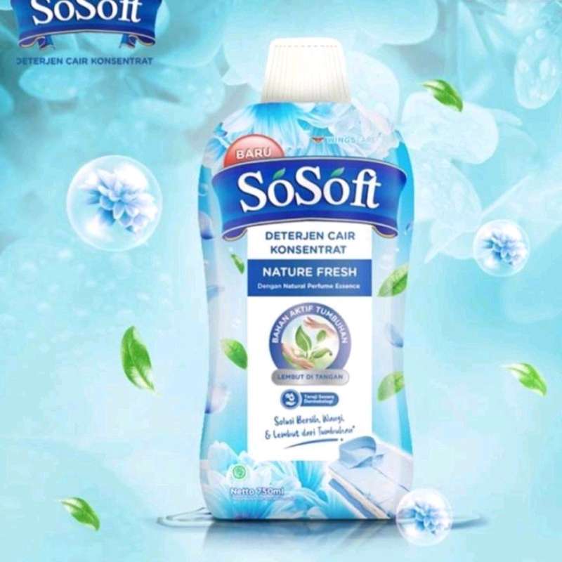 Jual Sosoft Liquid Detergent Nature Fresh Bottle Detergen Cair 700 Ml X ...