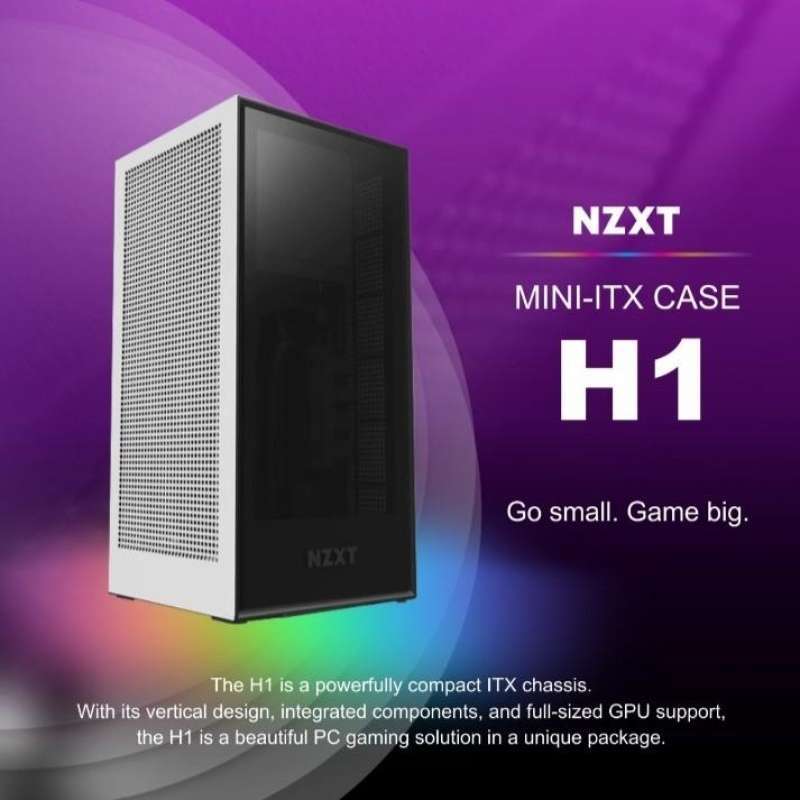 Jual NZXT H1 Matte Black Mini ITX Case with PSU, AIO and Riser Card 3.0 ...