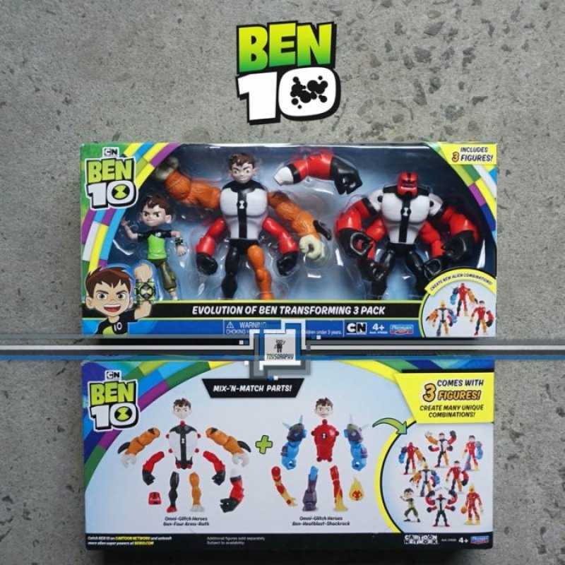 Jual EVOLUTION OF BEN TRANSFORMING 3 PACK BEN10 ACTION FIGURE BEN 10 di ...