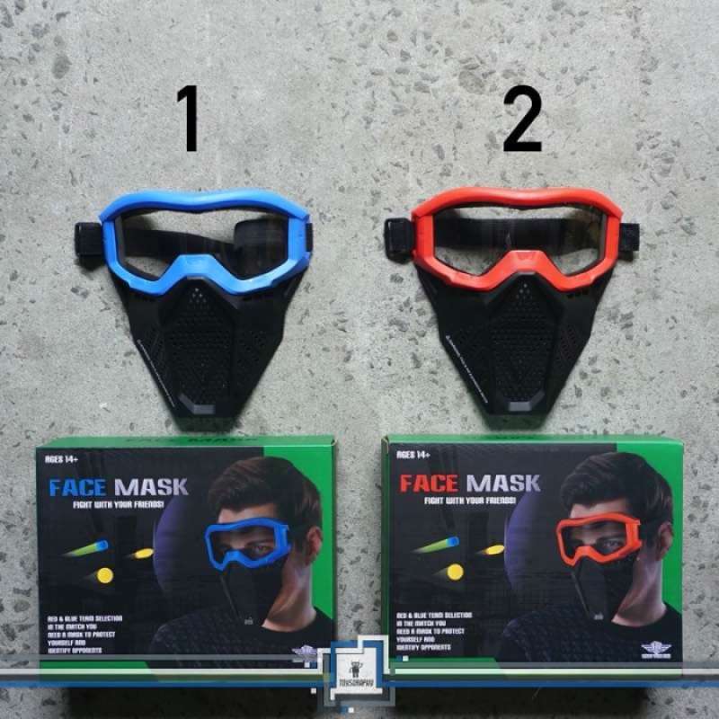 Jual NERF RIVAL TACTICAL MASK TOPENG NERF RED / BLUE FACE MASK SAFETY ...