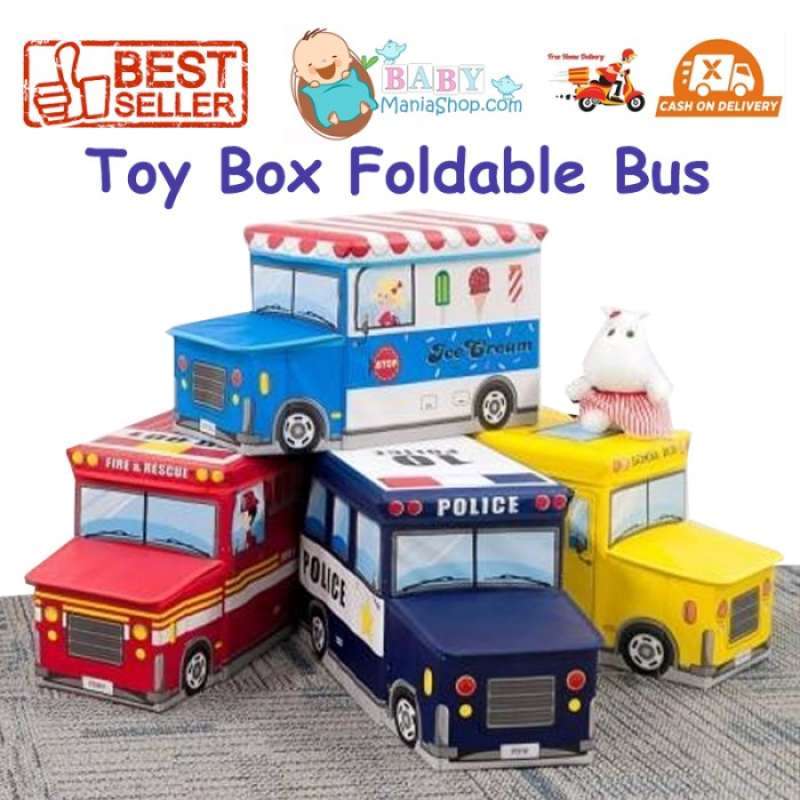 Promo Toy Box Bus Storage Box Car Foldable Kotak Mainan Organizer Kado ...