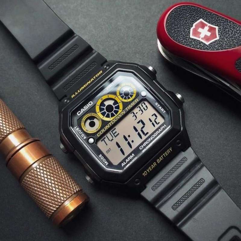 Jual Jam Tangan Pria Casio Digital World Time AE1300WH Series Original ...