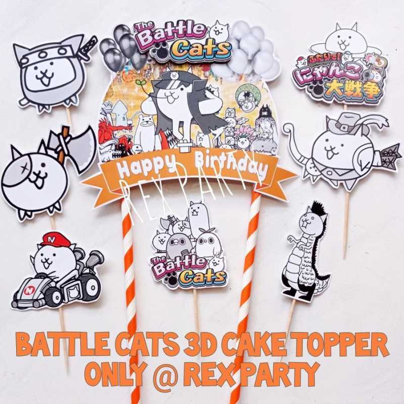 Jual Battle Cats Cake Topper/Topper 3D Battle Cats/Topper Kue Battle ...