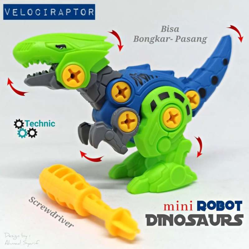 Jual MINI ROBOT DINOSAURUS RAKIT (BONGKAR PASANG) MAINAN EDUKASI ANAK ...