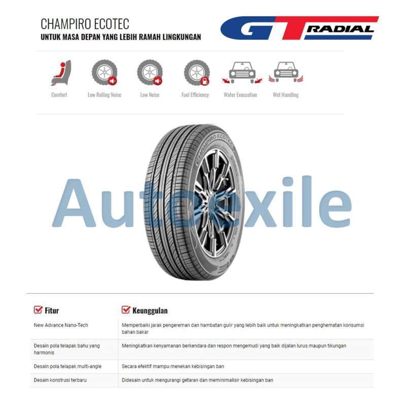Jual Ban Luar Gt 175/65 R14 Champiro Ecotec Tubeless Radial Nano Tech Ramah Lingkungan Mobil Di ...