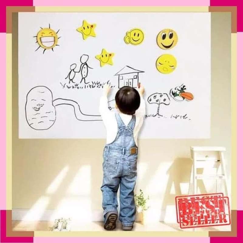 Jual STICKER DINDING WHITEBOARD PAPAN TULIS TEMPEL WHITEBOARD SPIDOL ...