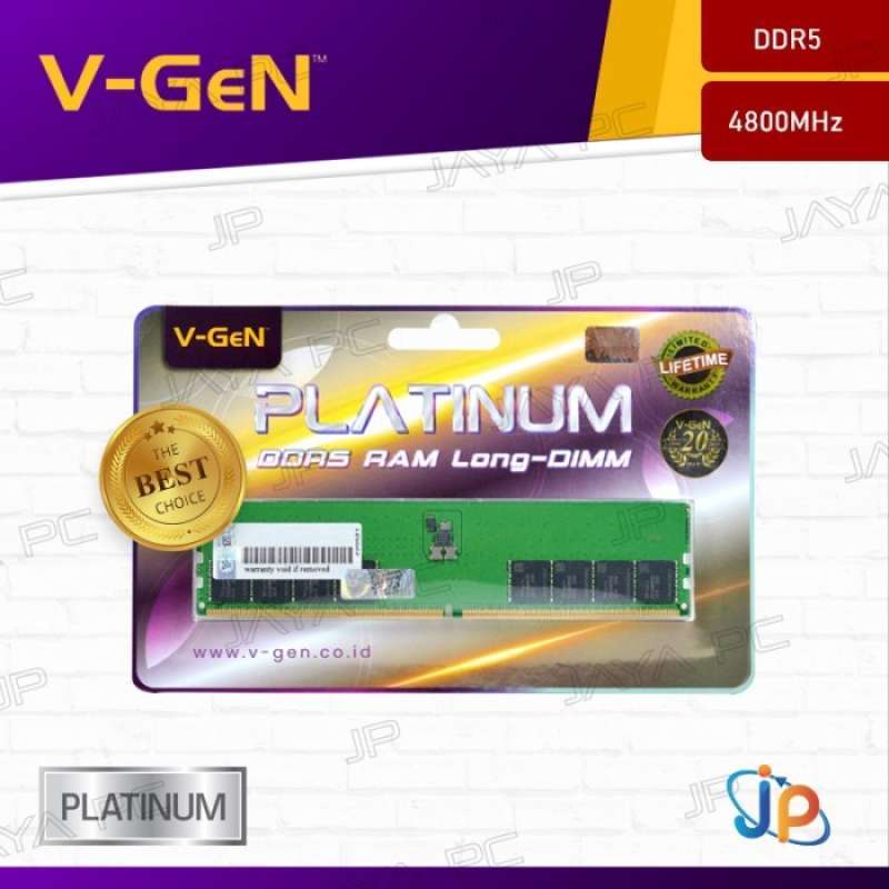 Promo Memory Ram V-Gen Longdimm Platinum DDR5 16GB PC38400 4800Mhz ...