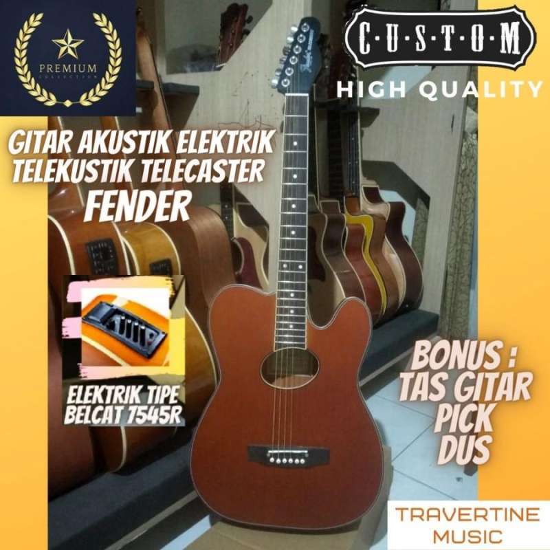 Jual Gitar Akustik Elektrik Solid Wood Fender Telekustik Telecaster ...