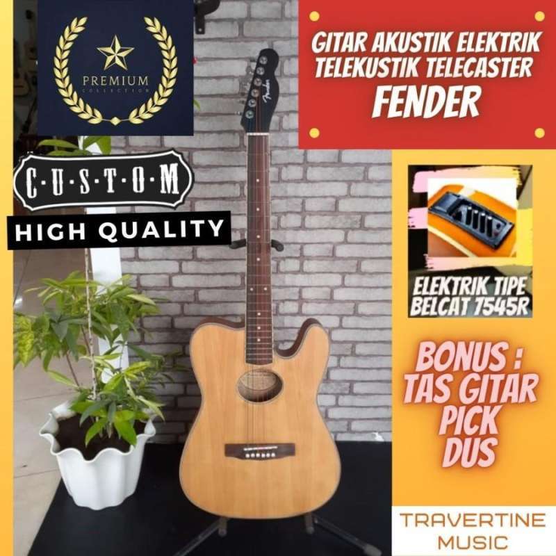 Jual Gitar Akustik Elektrik Solid Wood Fender Telekustik Telecaster ...