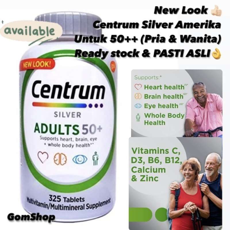 Jual Centrum Silver Multivitamin for Adults 50 Plus 220 125 Tablet di ...