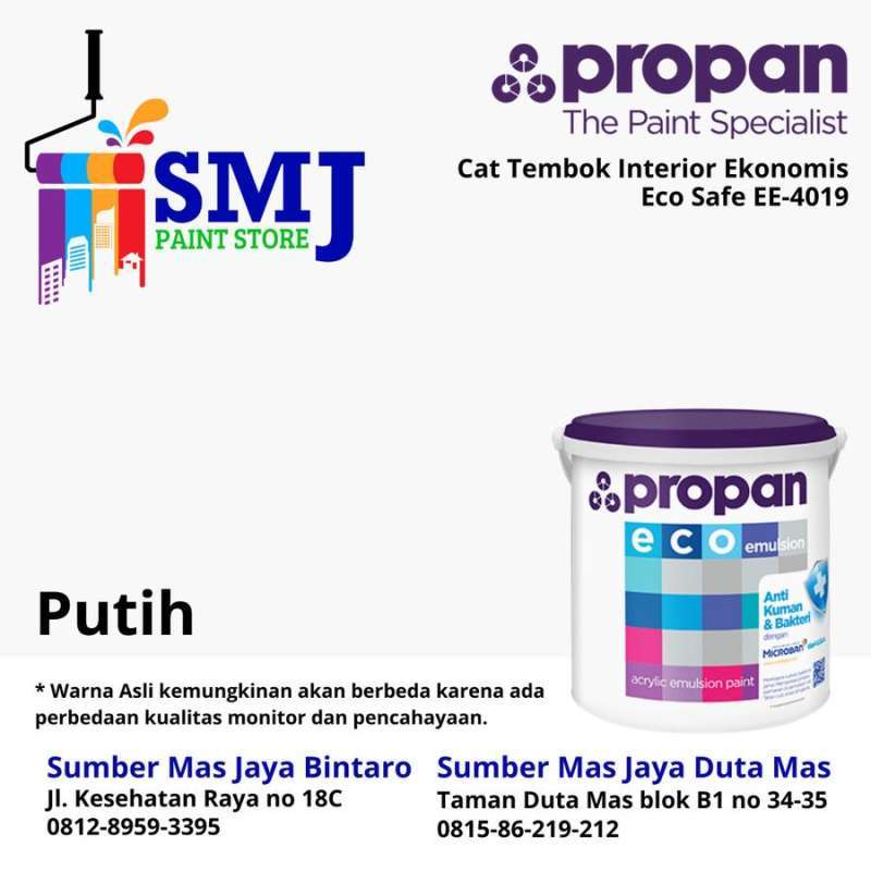 Jual Cat Tembok Propan Eco Safe Ee - 4019 Warna Putih Ukuran 5kg Di ...