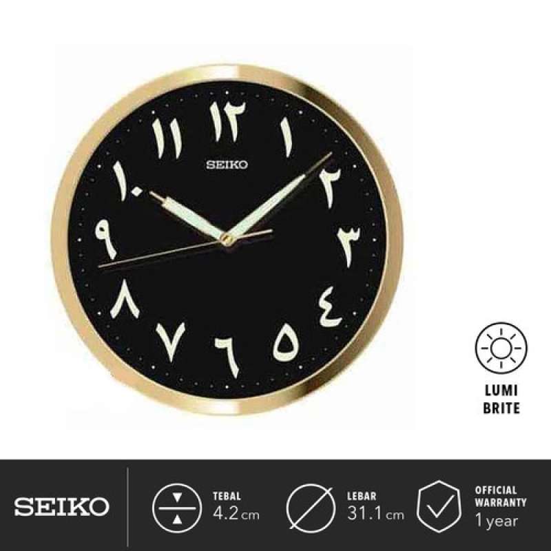 Jual Jam Dinding Seiko Angka Arab QXA795F Glow in the dark 31.1cm ...