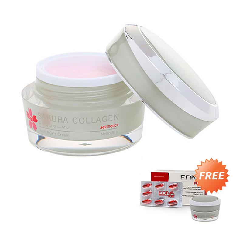 Jual Meiji Sakura Collagen Cream [10 g/ Buy 1 Get 1 Free + Bonus EDIVA Pure] di Seller KOPMIMAMA ...