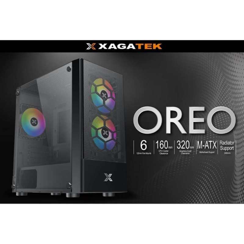 Jual Casing Gaming Xagatek Oreo M-atx With 3 Fan Argb Tempered Glass ...