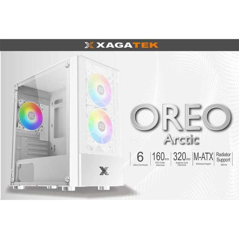 Jual Casing Gaming Xagatek Oreo M-atx With 3 Fan Argb Tempered Glass ...