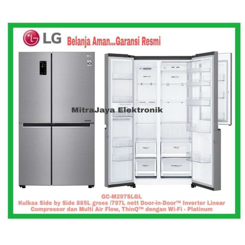 Jual LG KULKAS SIDE BY SIDE GC-M297SLGL INV.LINEAR COMPRESSOR GARANSI ...