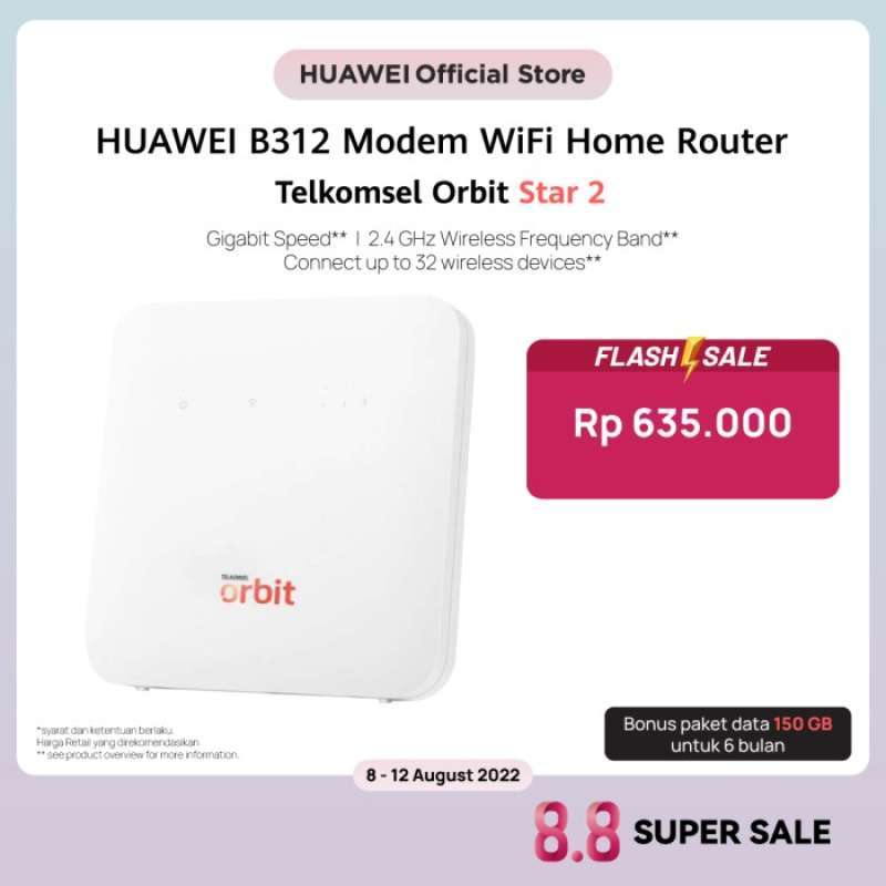 Jual Huawei B312 Modem Wifi Home Router 4G Telkomsel Orbit Star 2 di ...