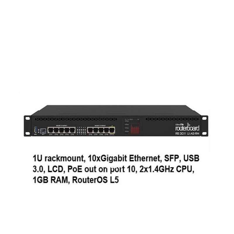Promo Mikrotik Rb3011Uias-Rm Routerboard 10X Lan Gigabit 1Sfp 1Usb Poe ...