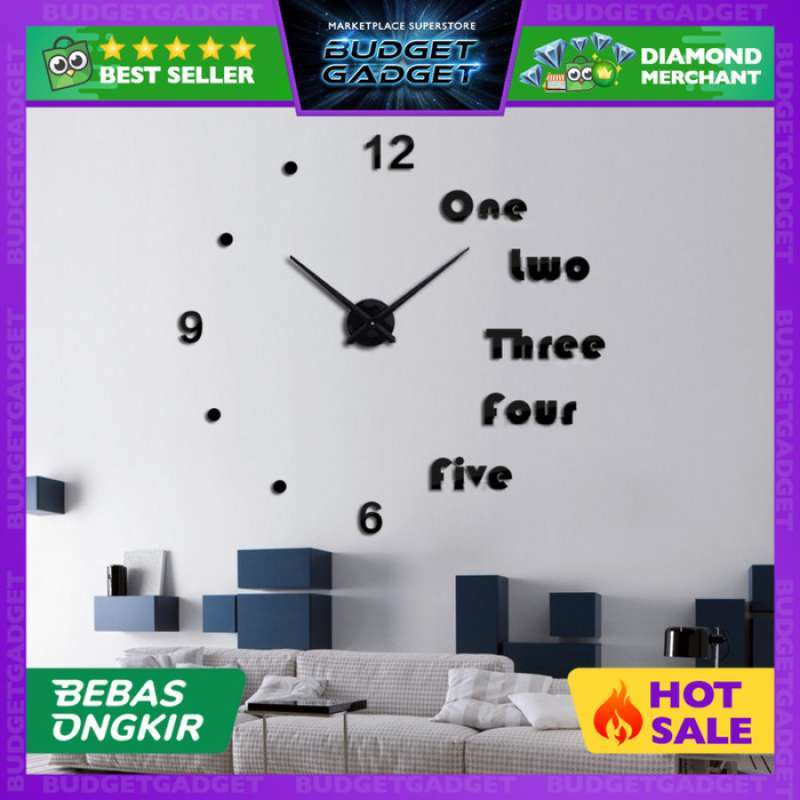 Promo Jam Dinding Acrylic Desain Huruf Underline Dan Angka Diskon 10% ...