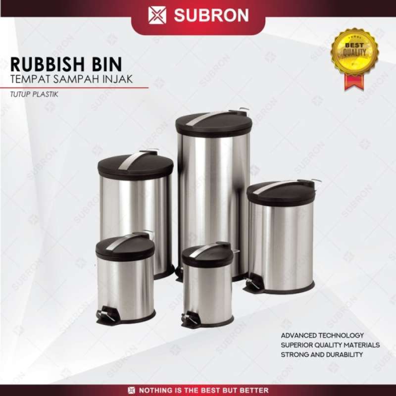 Promo Tempat Sampah Injak Stainless 5 Liter Subron Diskon 11% di Seller ...