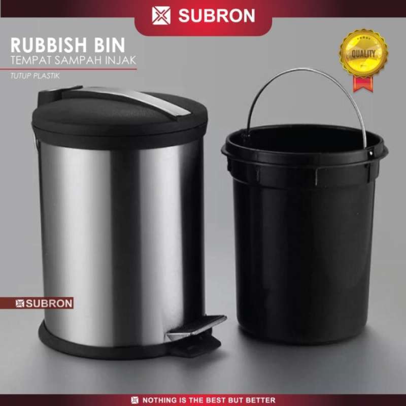 Promo Tempat Sampah Injak Stainless 5 Liter Subron Diskon 11% di Seller ...