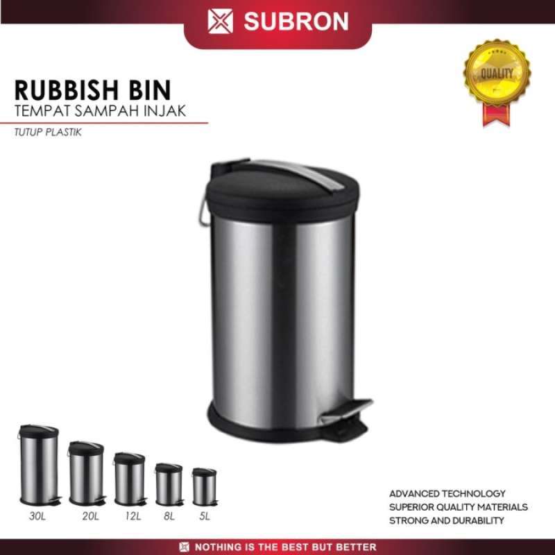 Promo Tempat Sampah Injak Stainless 5 Liter Subron Diskon 11% di Seller ...