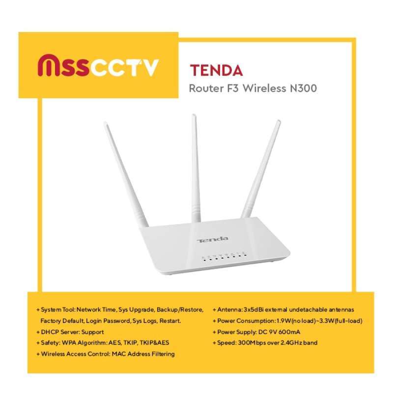 Promo Tenda Router F3 Wireless N300 Diskon 11 Di Seller Valmai Store