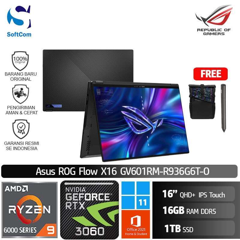 Promo Asus Rog Flow X16 Gv601rm R936g6t Covertible Gaming Laptop [amd ...