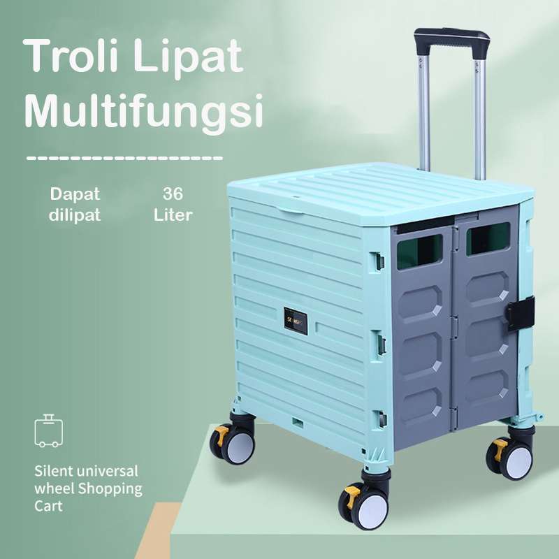 Jual TROLI LIPAT BOX 4 RODA | KERANJANG BELANJA FOLDED TROLLEY | TROLI ...