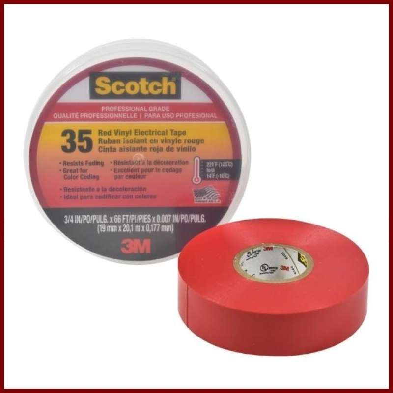 Jual 3m Scotch Isolasi Listrik Vinyl 20 Mtr - Merah di Seller Qis Acc ...