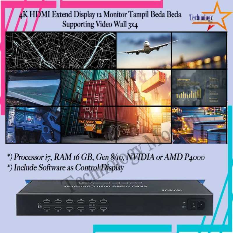 Jual 4K HDMI Extend Display 12 TV Tampil Beda-Beda Support Video Wall ...