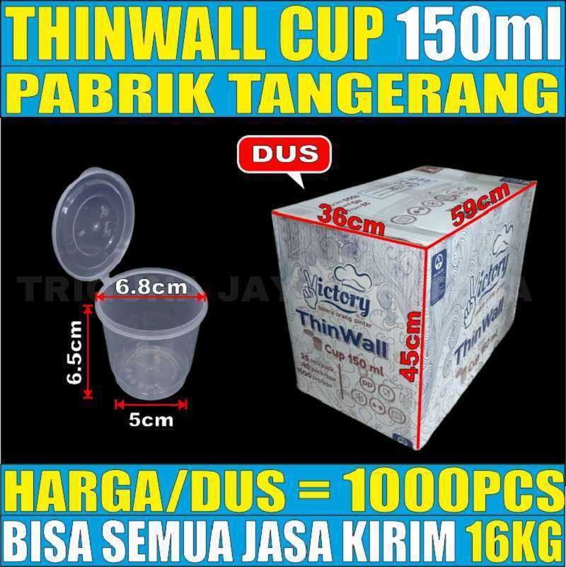 Jual Thinwall Cup 150ml Bulat Per Dus Tempat Puding Selai Gelas Eskrim ...