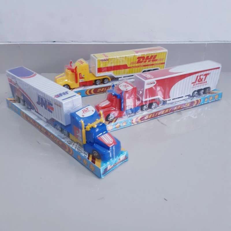 Jual Mainan Truk Kontainer Ekspedisi - Miniatur Mobil Box Jne J&t Dhl ...