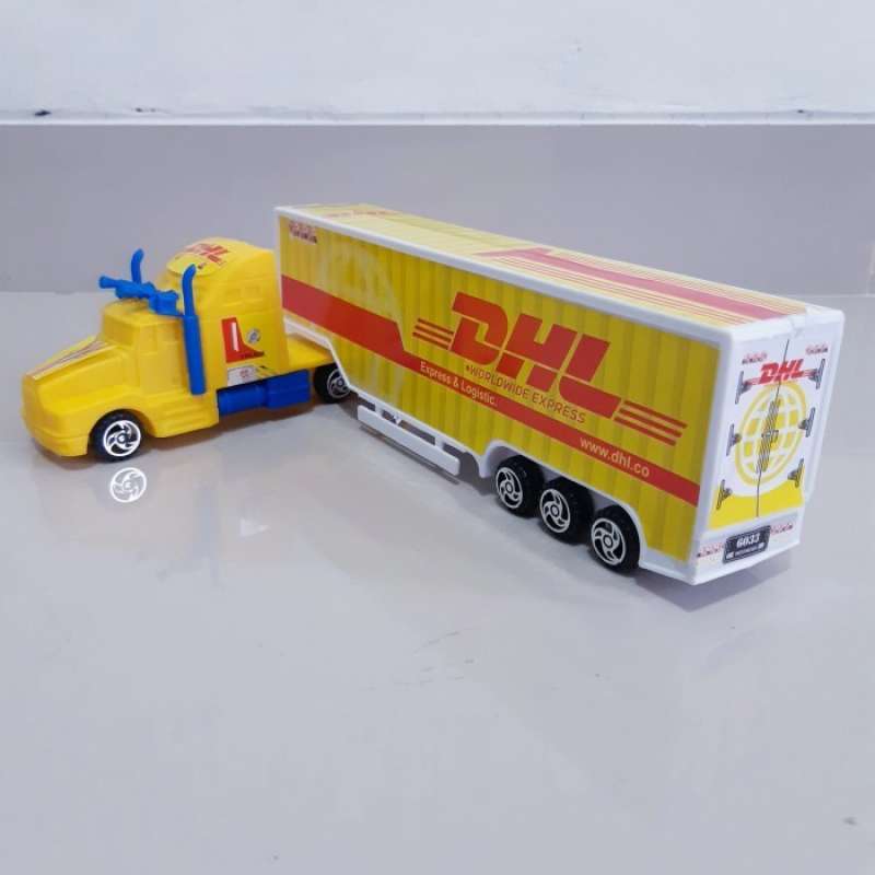 Jual Mainan Truk Kontainer Ekspedisi - Miniatur Mobil Box Jne J&t Dhl ...