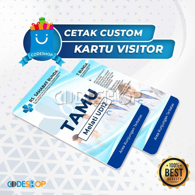 Jual Cetak Preprinted Member Pvc Custom Kartu Visitor Tamu Pengunjung ...