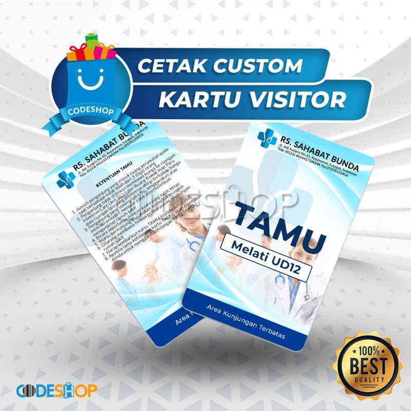 Jual Cetak Preprinted Member Pvc Custom Kartu Visitor Tamu Pengunjung ...