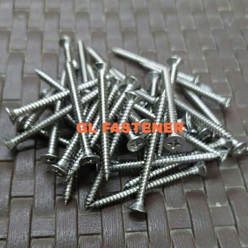 Promo Skrup Fab Stainless 6 X 1-1/2 / Tapping Screw Flat Head / Fh ...