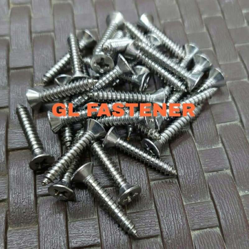 Promo Skrup Fab Stainless 6 X 1-1/2 / Tapping Screw Flat Head / Fh ...