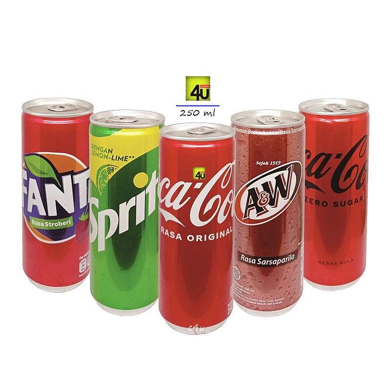 Promo Coca Cola, Sprite, Fanta, A&W - Soft Drink - KALENG KECIL 250ml ...