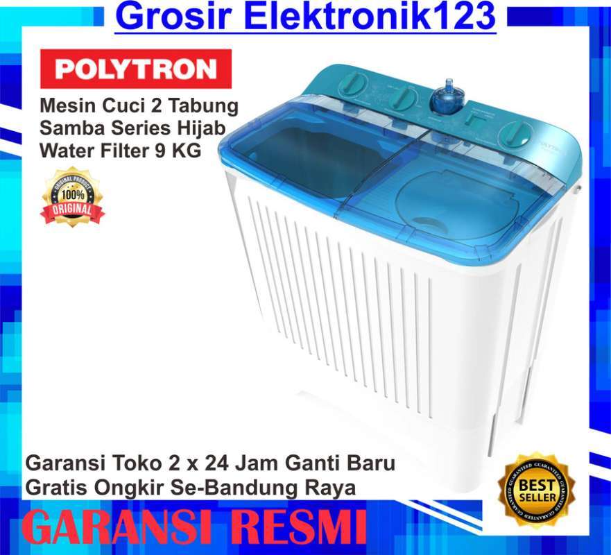 Jual MESIN CUCI POLYTRON Mesin Cuci 2 Tabung Water Filter 8 KG PWM 8072 ...