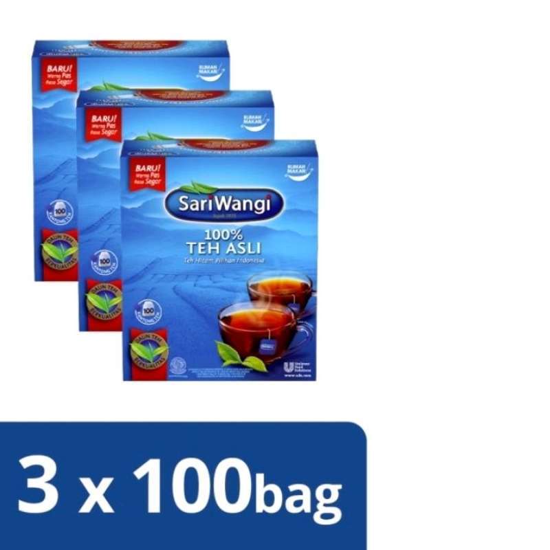 Jual Sariwangi Teh Celup Daun Teh Asli Pilihan Isi 100 Bags Paket 3pc ...