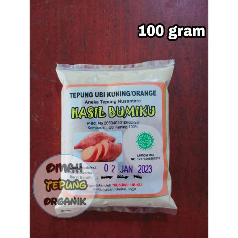 Jual Tepung Ubi Kuning kemasan 100 gram/Tepung Ubi Orange kemasan 100 ...