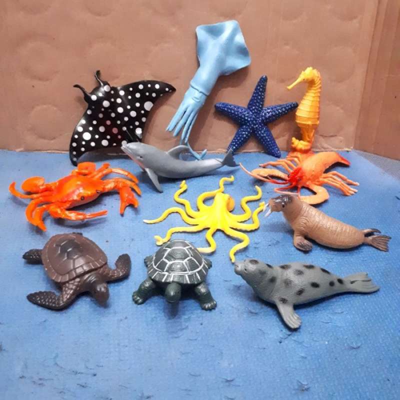 Promo Mainan Hewan Laut Karet Isi 12 Pcs / Ocean World Animal Diskon 5% ...