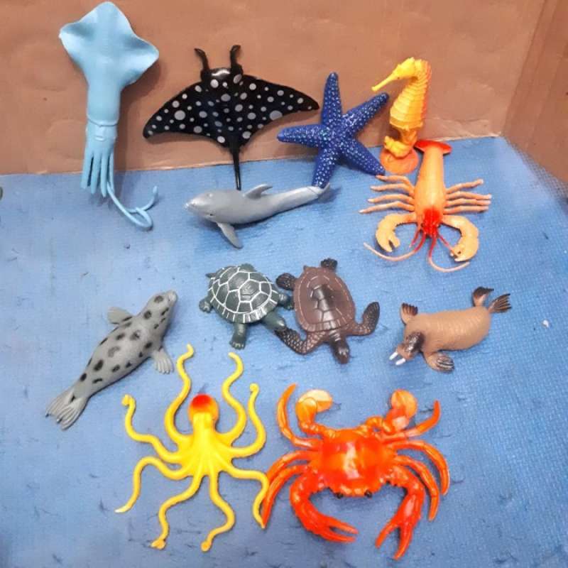 Promo Mainan Hewan Laut Karet Isi 12 Pcs / Ocean World Animal Diskon 5% ...