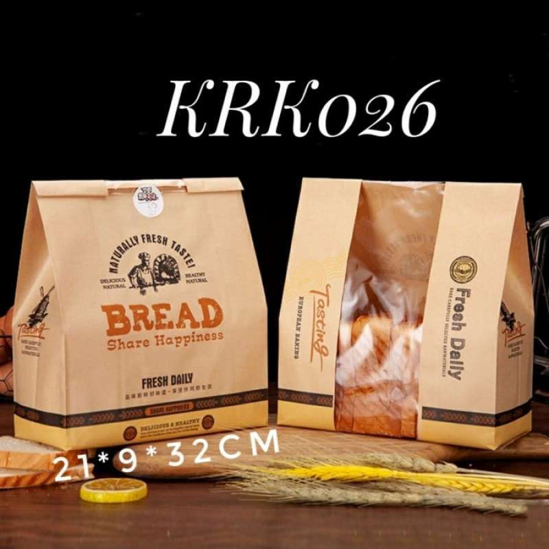 Jual Kemasan Roti Tawar Krk026/ Plastik Kertas Roti/ Roti Tawar/Kertas ...